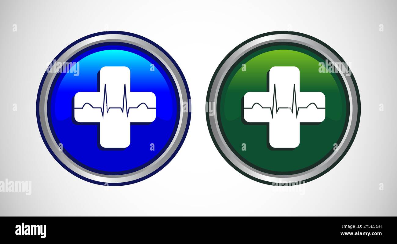 Medical And Healthcare Icon Button Set Design Illustration Stock Vector ...