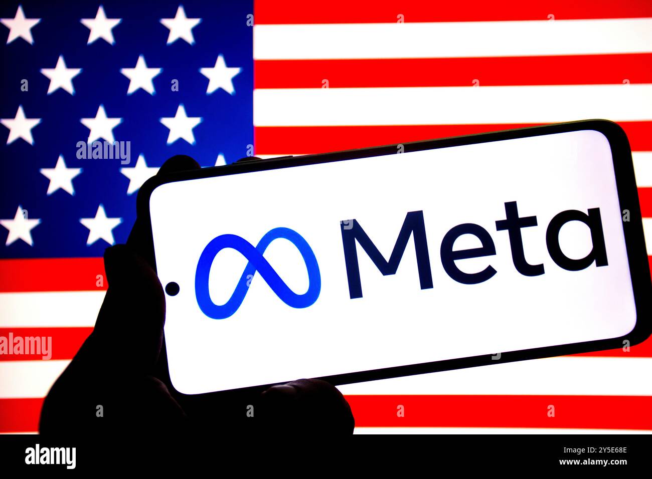 In this photo illustration, a Meta logo seen displayed on a smartphone ...