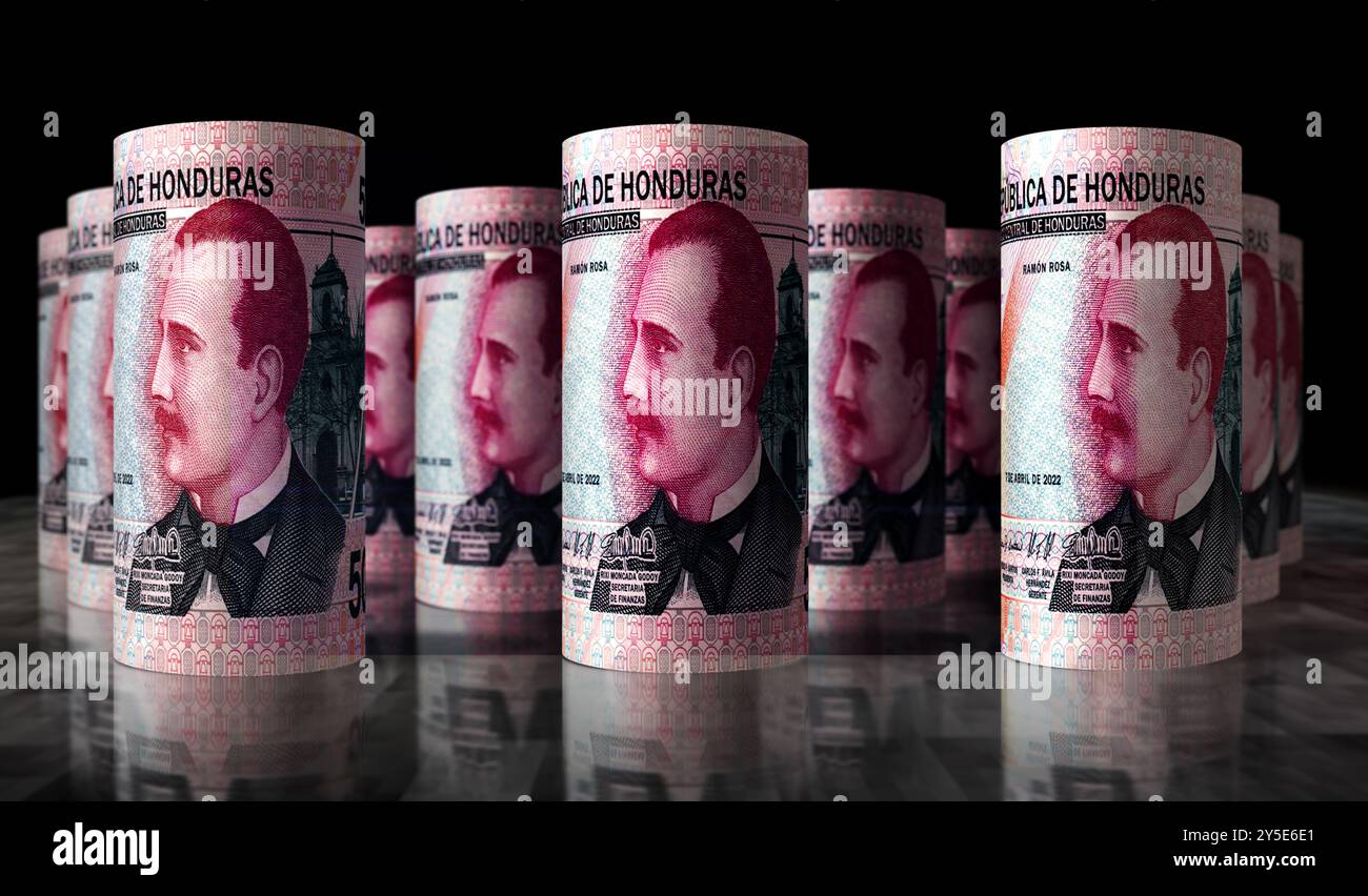Honduras money Honduran Lempira money rolled 3d illustration. 500 HNL ...