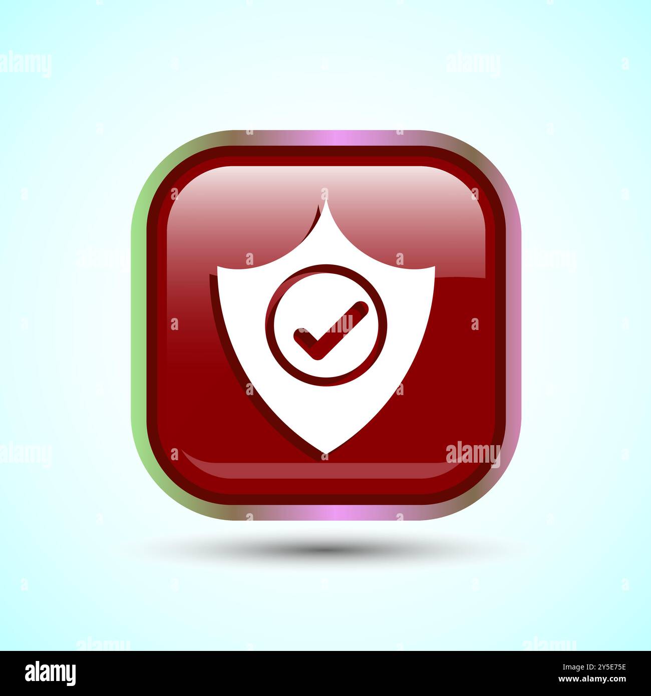 Shield Icon Button Design Illustration. Security, Protection Icon Stock ...