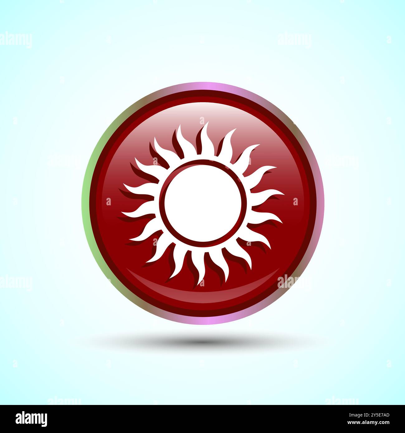 Sun Icon Button Design Illustration, Sunlight Sign Stock Vector Image ...