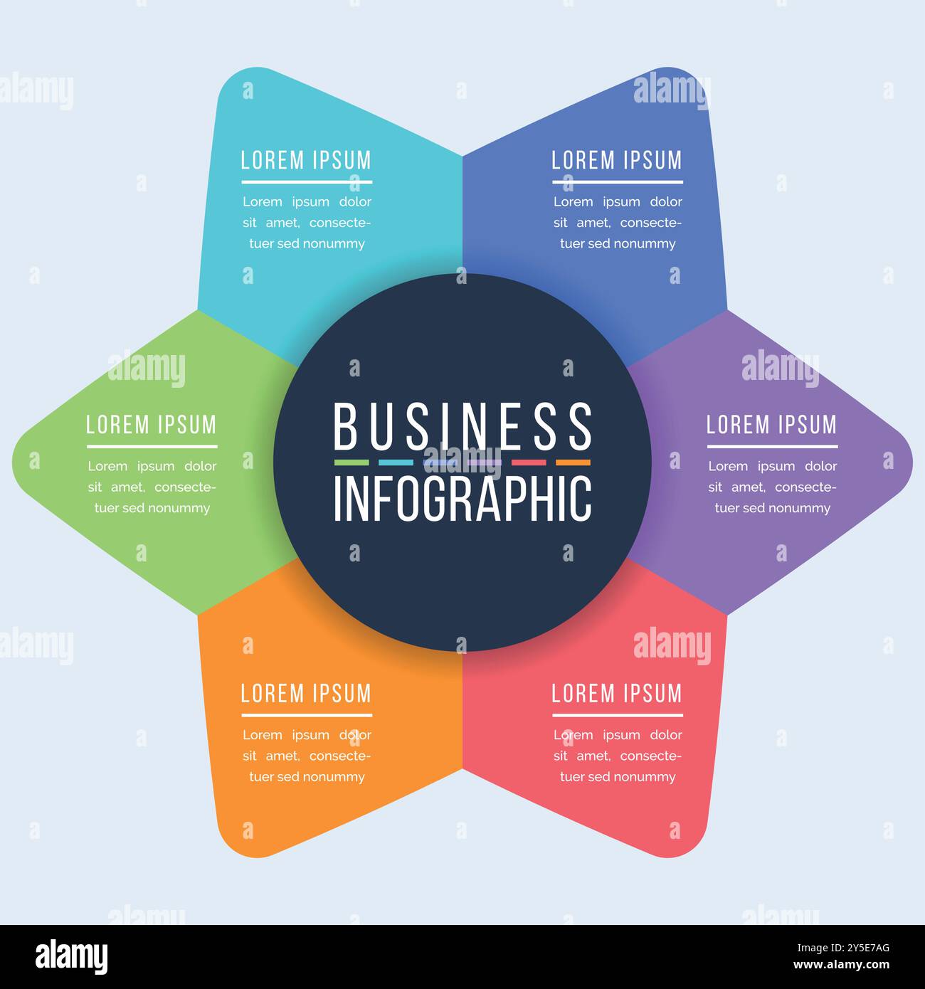 Business Infographic circle design 6 steps, objects, elements or ...