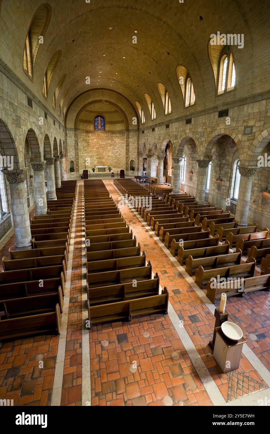 Interior view of church from choir loft toward altar Stock Photo - Alamy