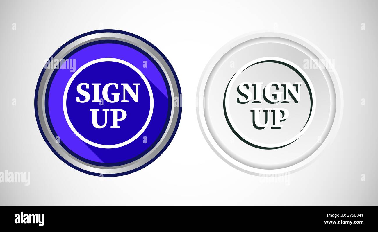 Sign Up Icon Button Set Design Illustration Stock Vector Image & Art ...
