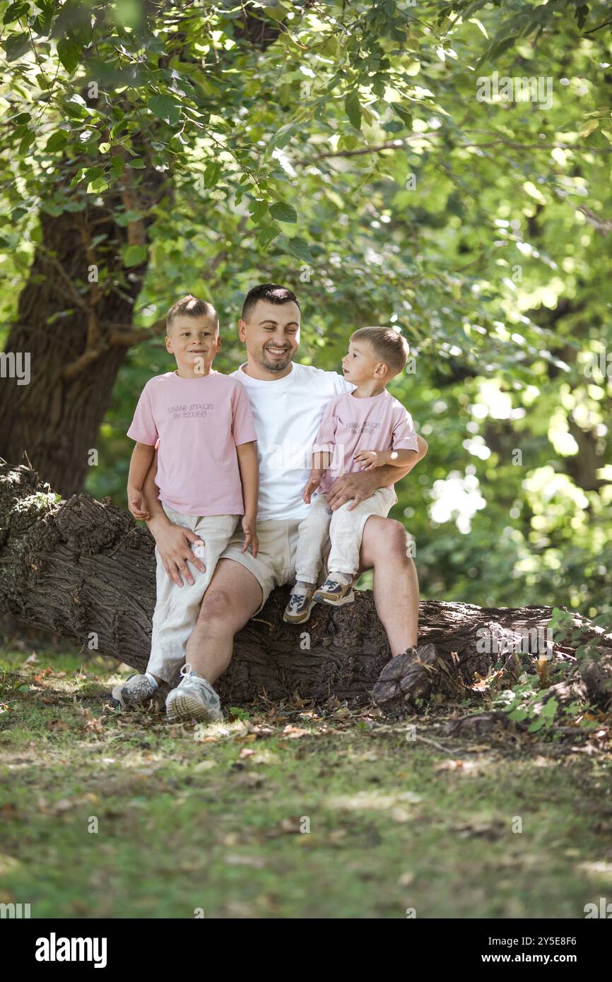 Childhood and parenthood kids concept. Happy father and son playing ...