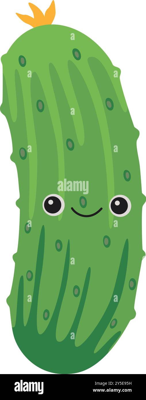 Cute cucumber with smiling face Stock Vector Image & Art - Alamy