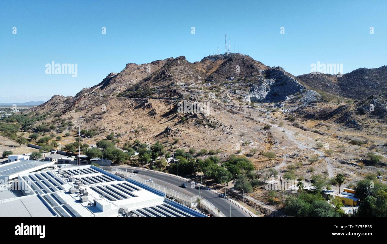 The old concrete Hill in Hermosillo, Sonora Mexoco. There are many cave ...
