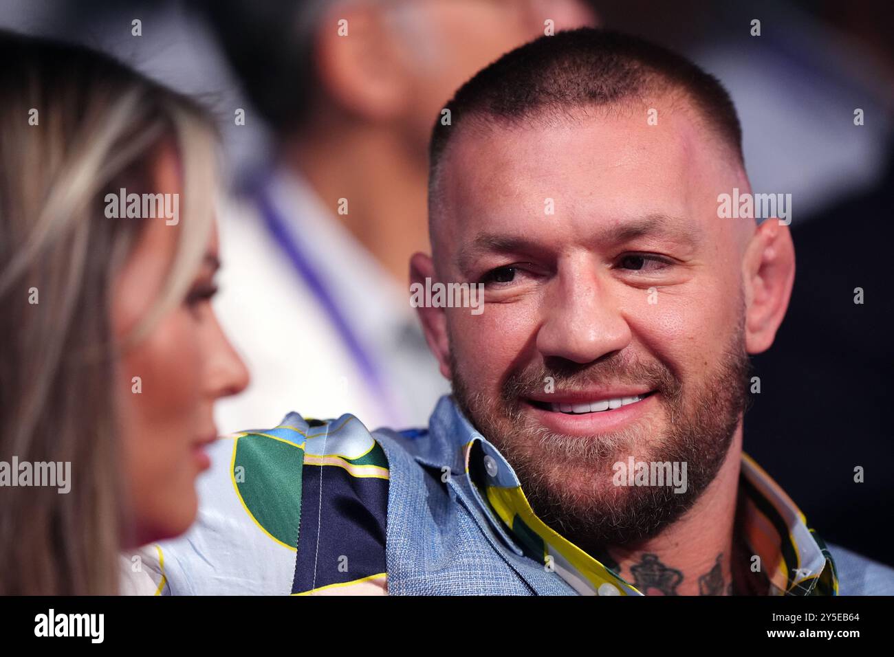 Conor McGregor and Dee Devlin in the stands at Wembley Stadium, London ...