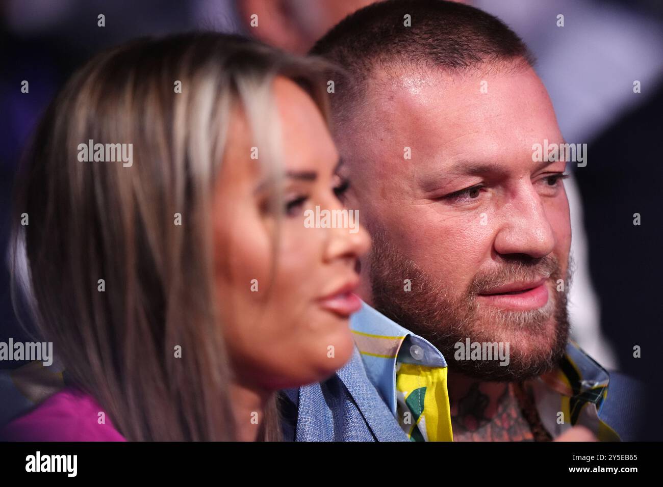 Conor McGregor and Dee Devlin in the stands at Wembley Stadium, London ...