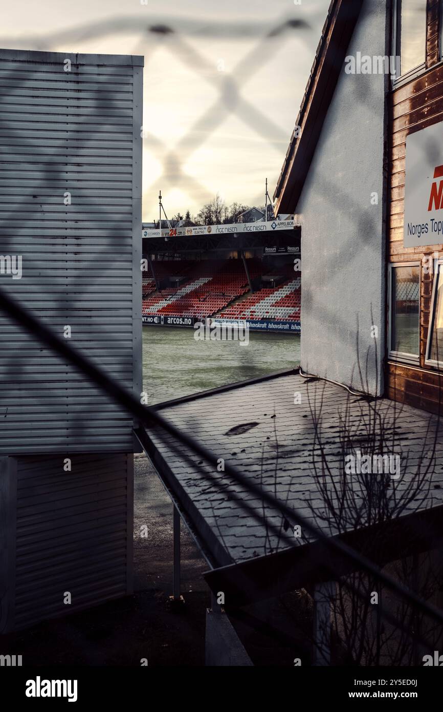Tromso Idrettslag football stadium in the arctic in Tromso, Norway ...