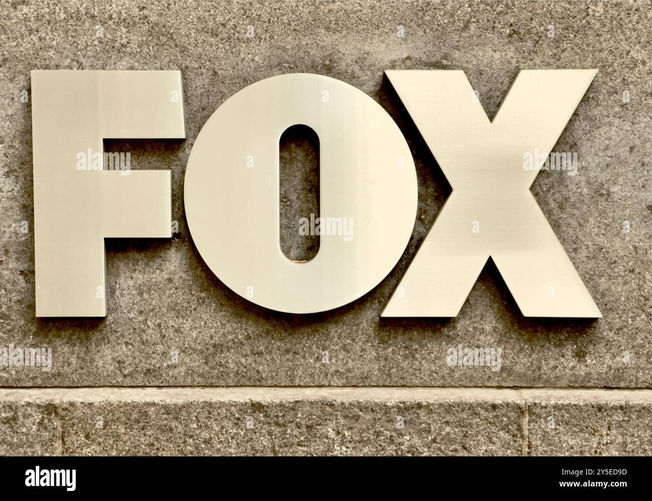 FOX television station sign in midtown Manhattan NYC Stock Photo - Alamy