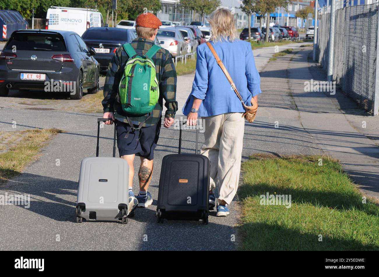 Copenhagen /Denmark /17 September 2024/ person with suite case in danish capital Copenhagen ...