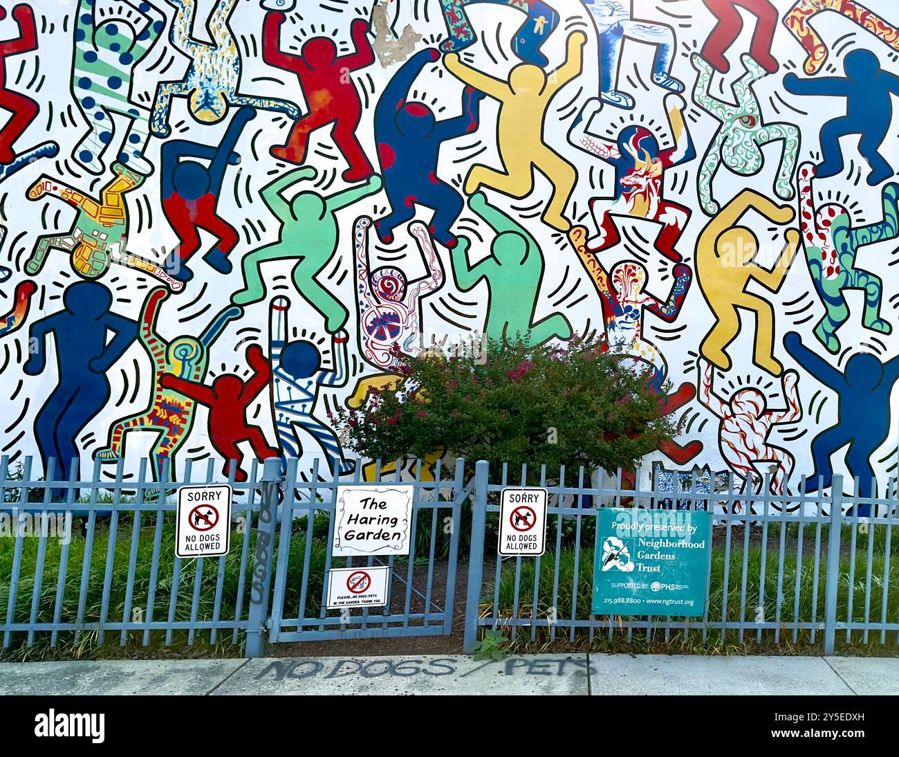 We the Youth public art mural by artist Keith Haring on a wall in the ...