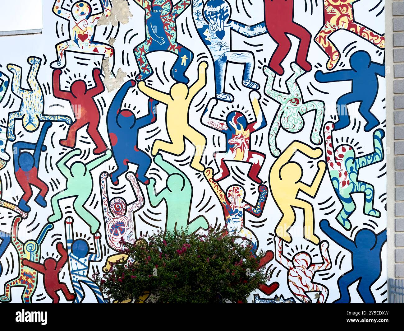 We the Youth public art mural by artist Keith Haring on a wall in the ...