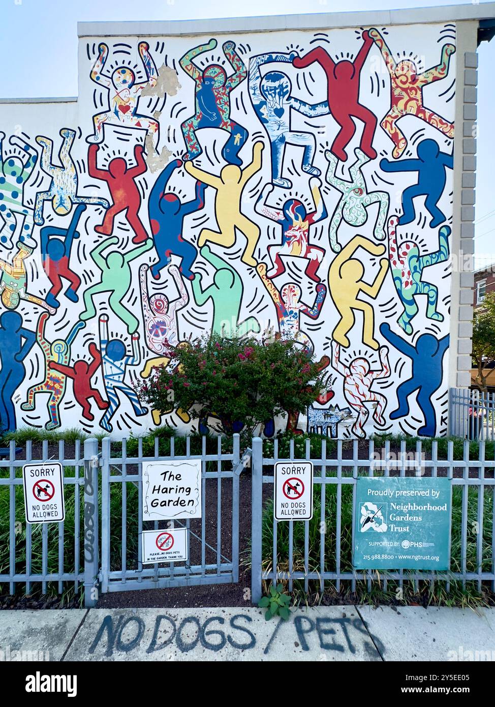 We the Youth public art mural by artist Keith Haring on a wall in the ...