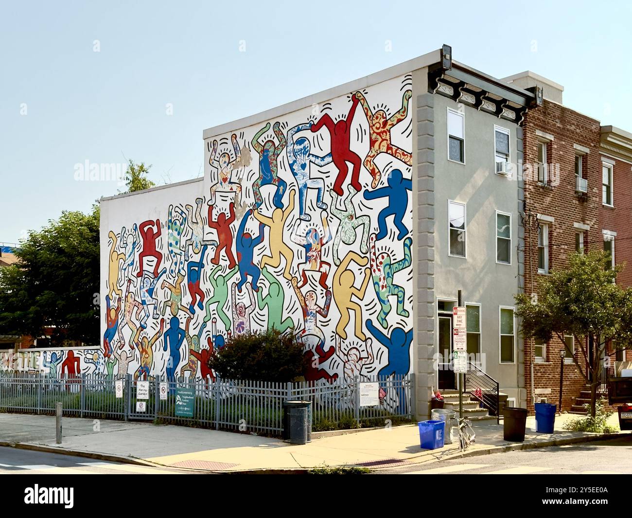 We the Youth public art mural by artist Keith Haring on a wall in the ...