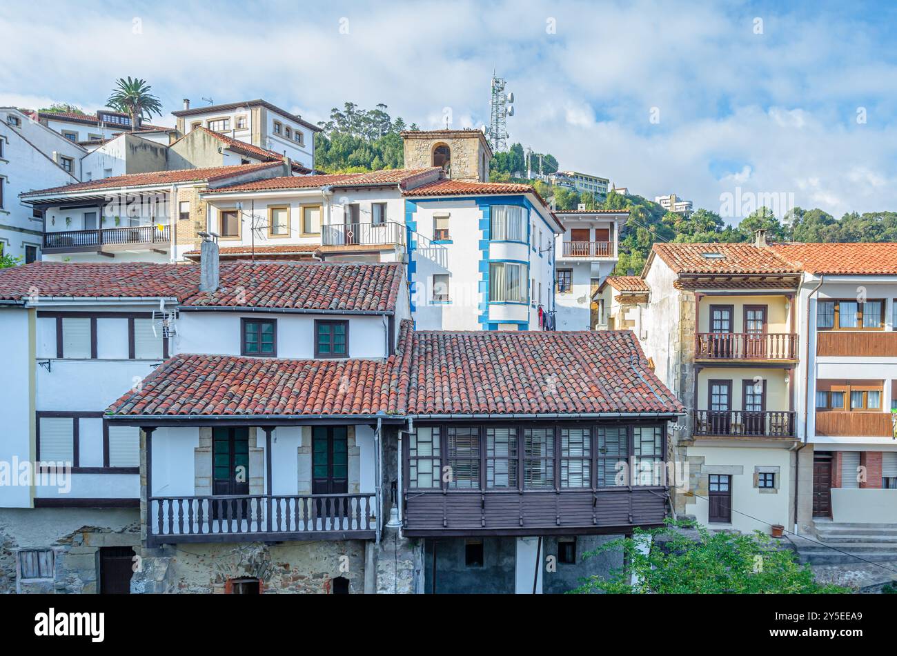 Architecture in the coastal town of Lastres (Llastres), Asturias ...