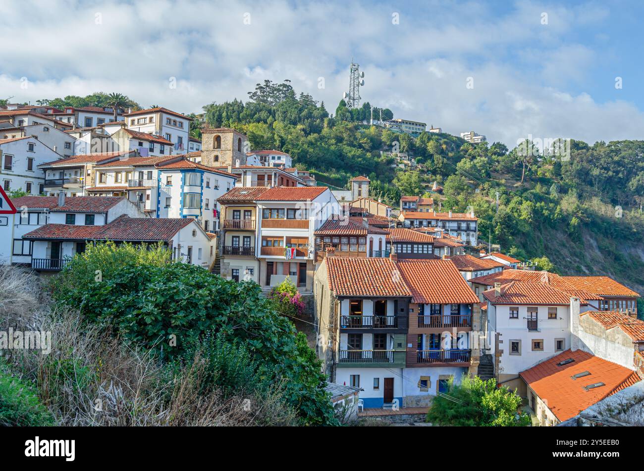 Architecture in the coastal town of Lastres (Llastres), Asturias ...