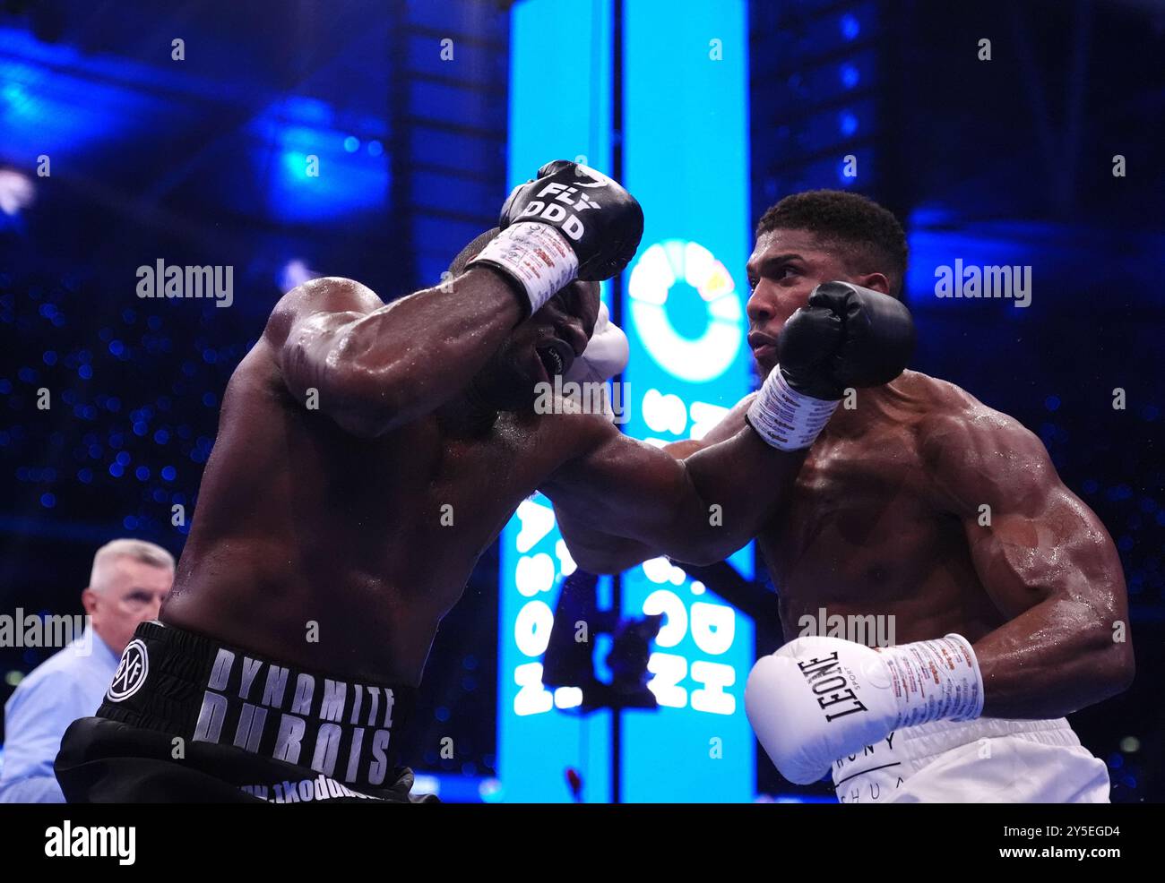 Daniel Dubois (left) and Anthony Joshua in the IBF World Heavy weight ...