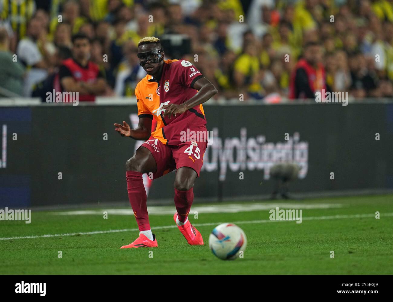 September 21 2024: Victor Osimhen of Galatasaray controls the ball ...