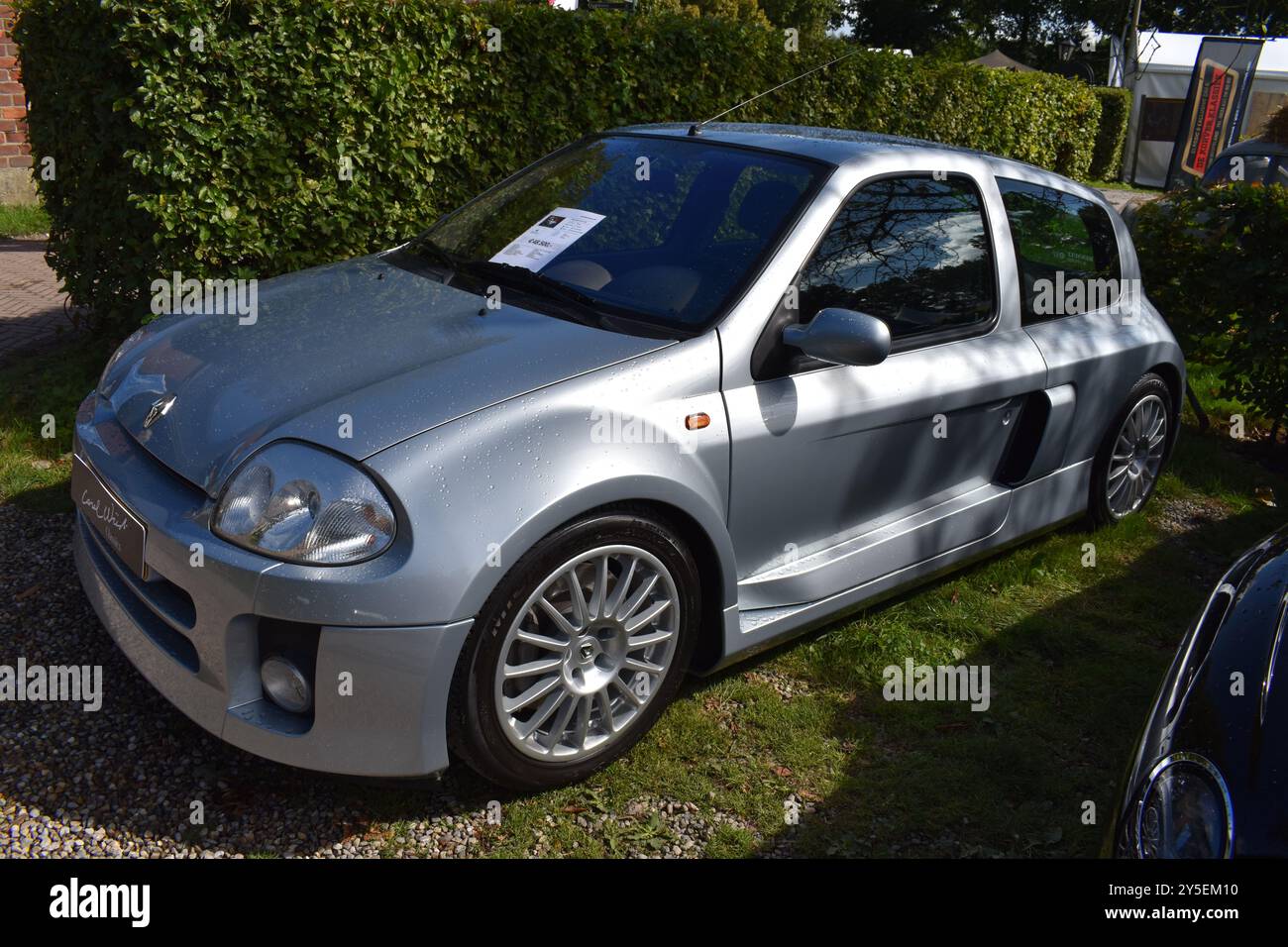 Beesd, the Netherlands - September 13, 2024: a silver Renault Clio V6 ...