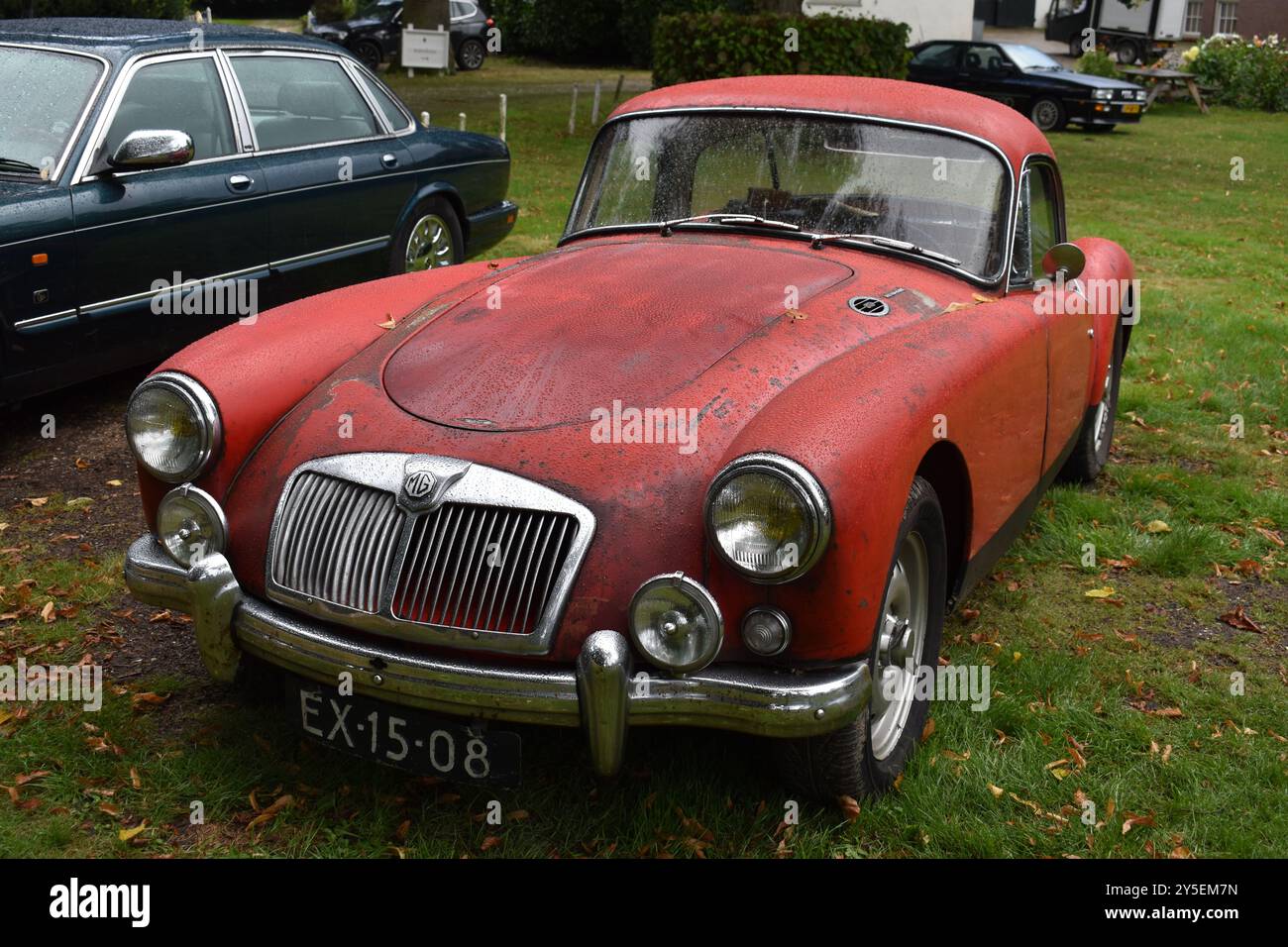 Beesd, the Netherlands - September 13, 2024:a classic 1960 MG A coupe ...