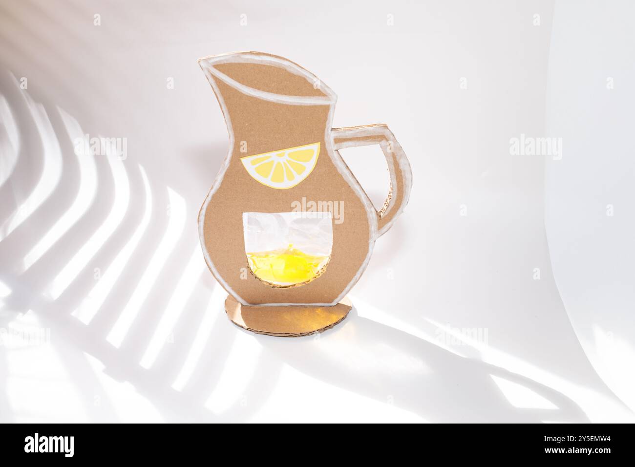 easy summer craft from recycled paper, lemonade pitcher in sunlight ...