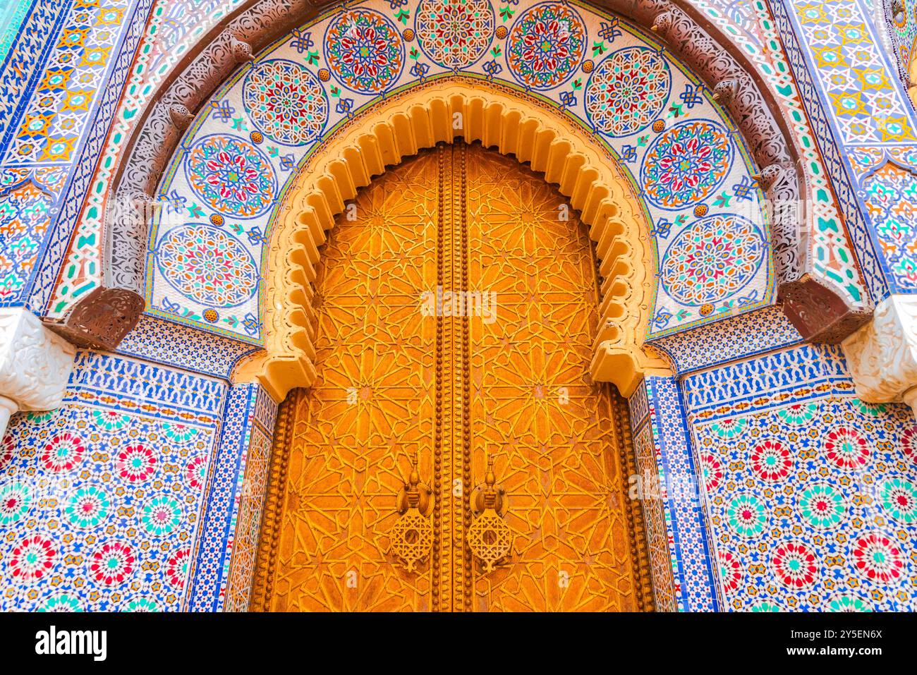 Fes, Morocco. Magnificent gate Bab el-Makhzen of the Royal Palace in ...