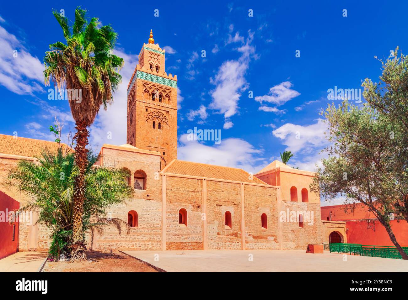 Marrakech, Morocco. Iconic Koutoubia Mosque featuring a tall minaret ...