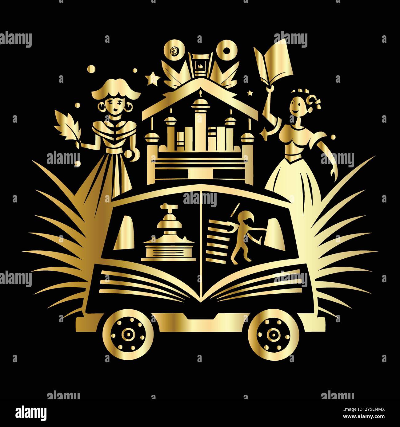 Clean & Modern Reading Symbols - Vector Logo for Writers, Readers, and ...
