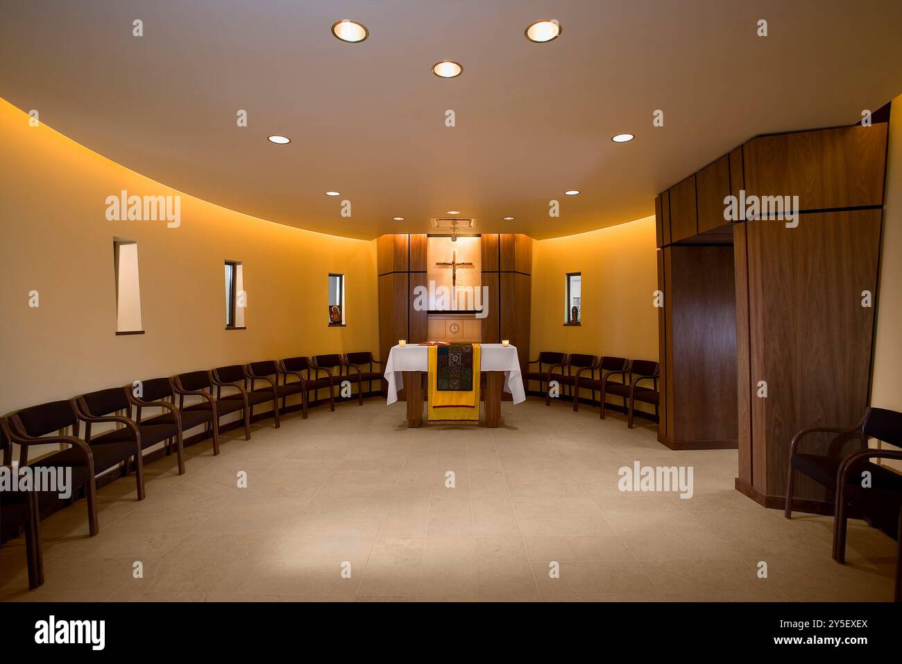 Small ellipse shaped chapel with altar hi-res stock photography and ...