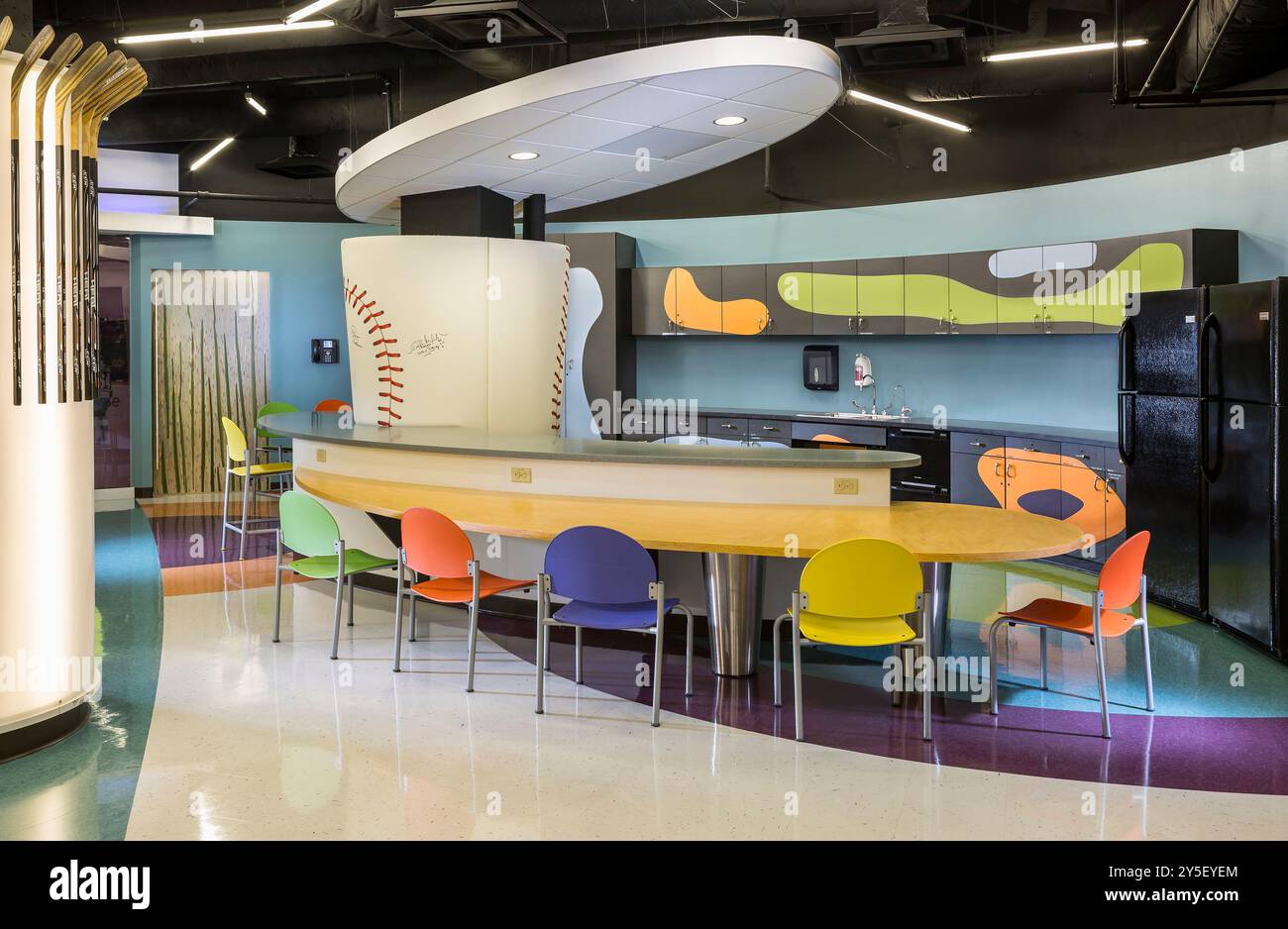 A coloful space for children to play and eat in hospital Stock Photo ...