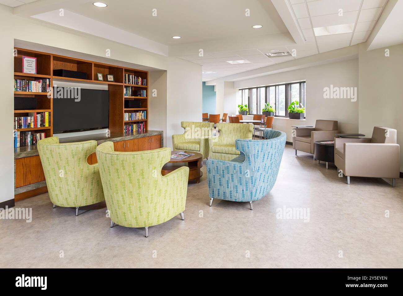 Lounge and waiting area of hospital with colorful chairs and sofa Stock ...