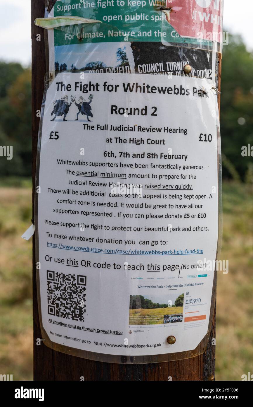 London, UK. 21st September, 2024. A poster advertises a local campaign ...