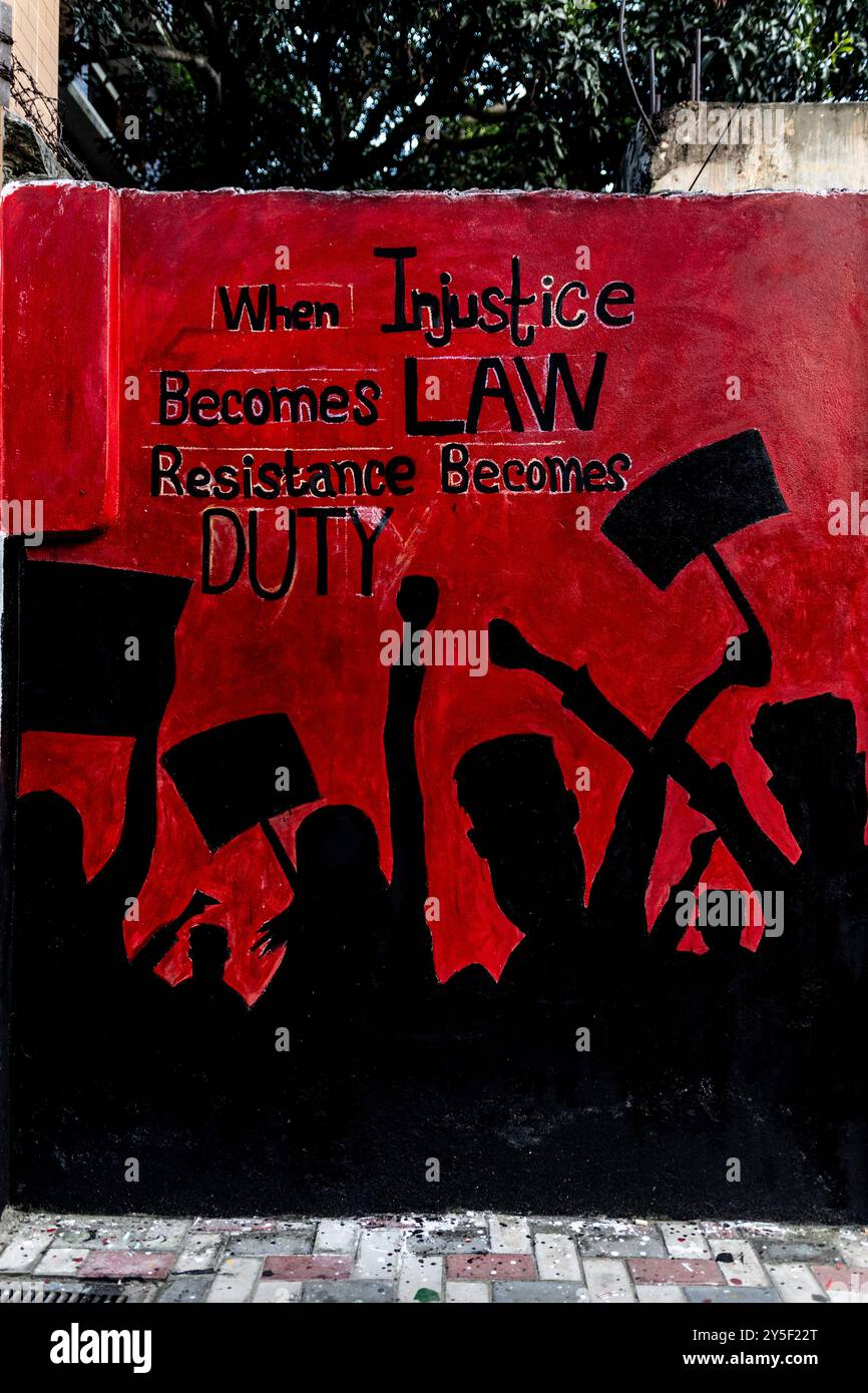 Bangladesh Student Protest Wall Art and Graffiti Stock Photo - Alamy