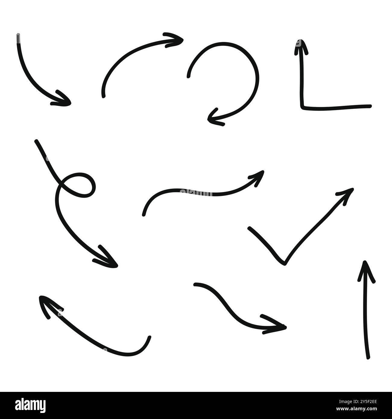 Hand drawn arrows collection vector illustration Stock Vector Image ...