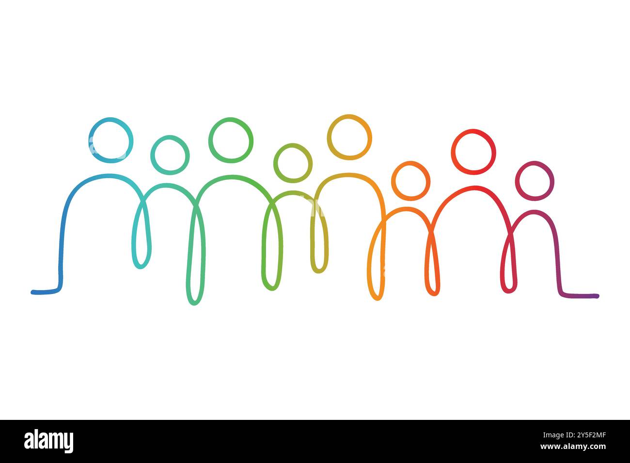 Hand drawn inclusion and diversity colorful gradations vector Stock ...