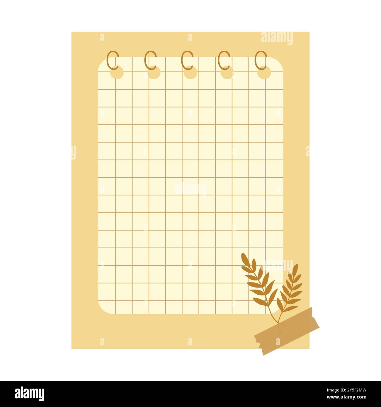 Sticker portrait grid notes cute theme autumn brown pastel Stock Vector ...