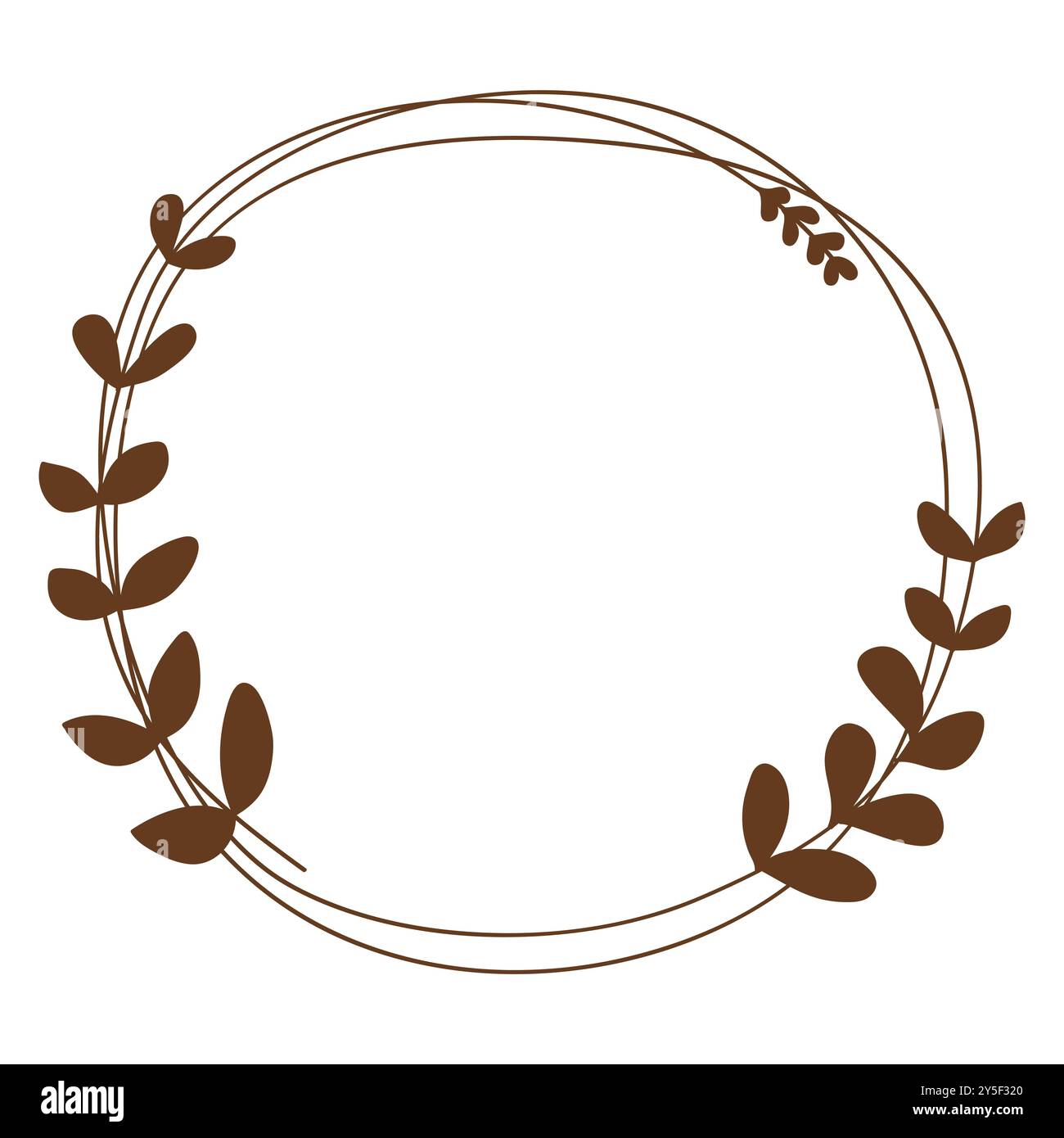 Hand drawn brown circle autumn leaves frame .Vector illustration Stock ...