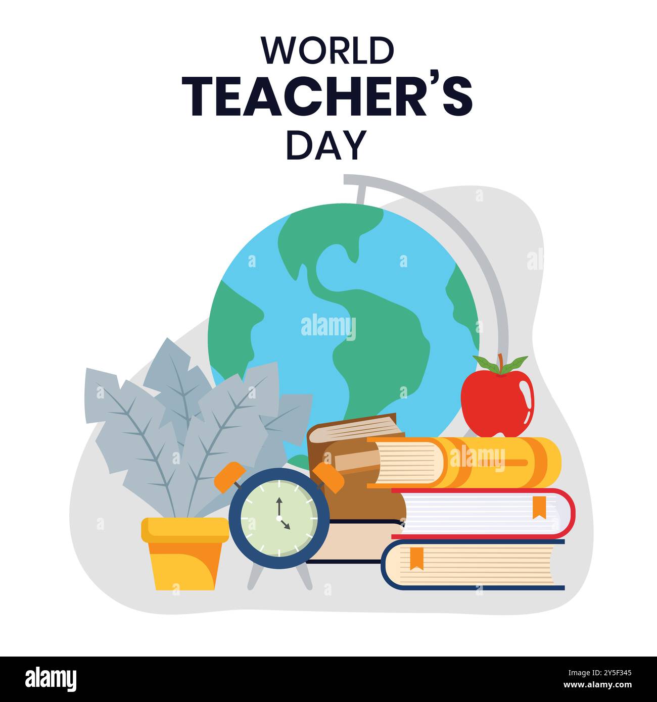 Flat world teacher's day vector illustration Stock Vector Image & Art ...