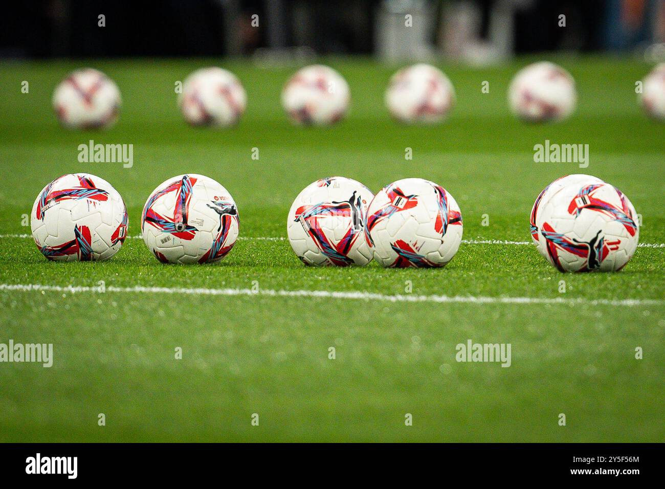 Illustration of the Puma match balls during the Spanish championship ...