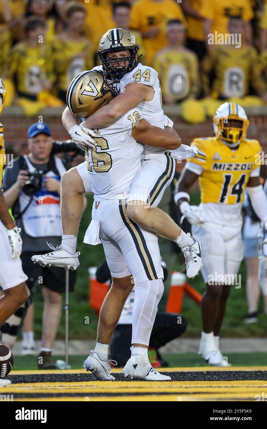 Columbia, MO, USA. 21st Sep, 2024. Vanderbilt Commodores fullback Gabe ...