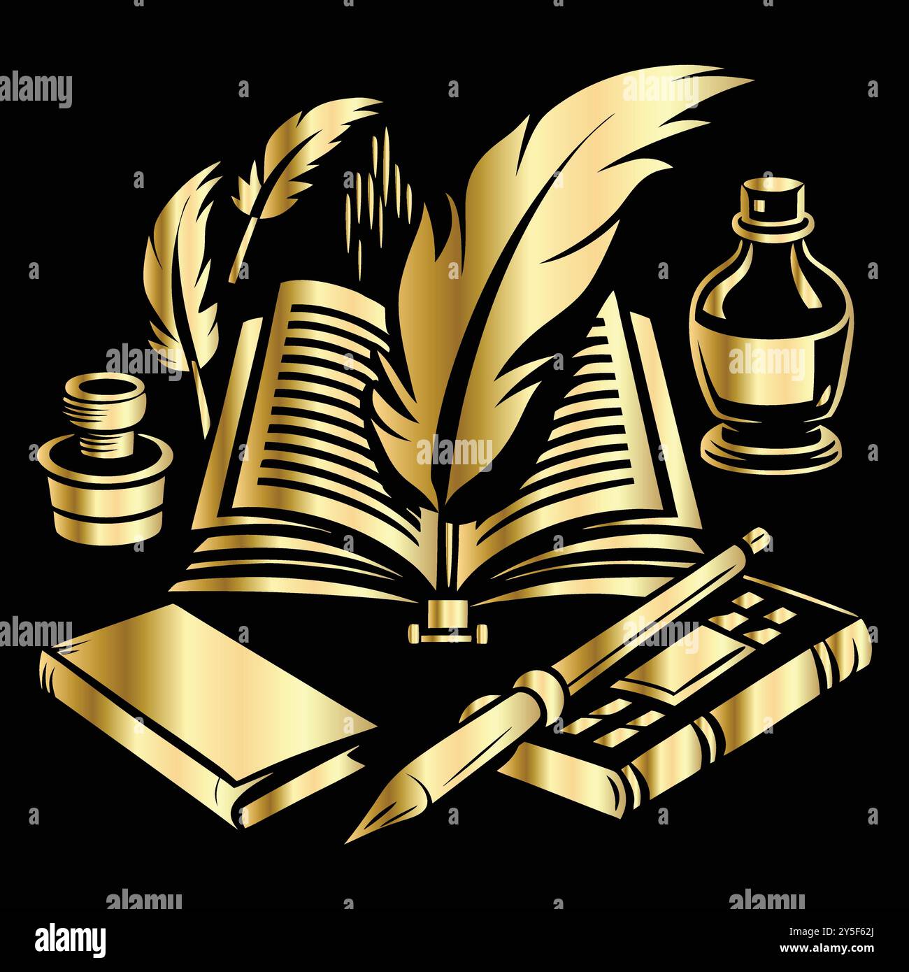 Modern Reading & Writing Logo - Clean Vector Symbols for Writers, Book ...