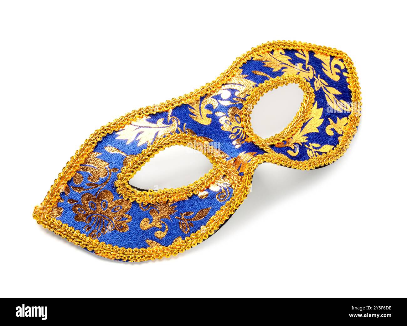Beautiful blue carnival mask on white background Stock Photo - Alamy