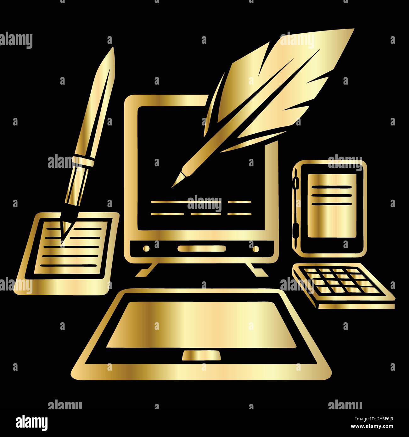 Modern Reading & Writing Logo - Clean Vector Symbols for Writers, Book ...