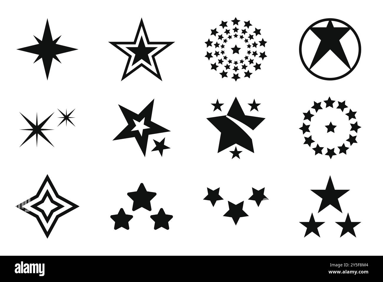 Star collection.Star logo collection.Modern simple flat style.Vector ...