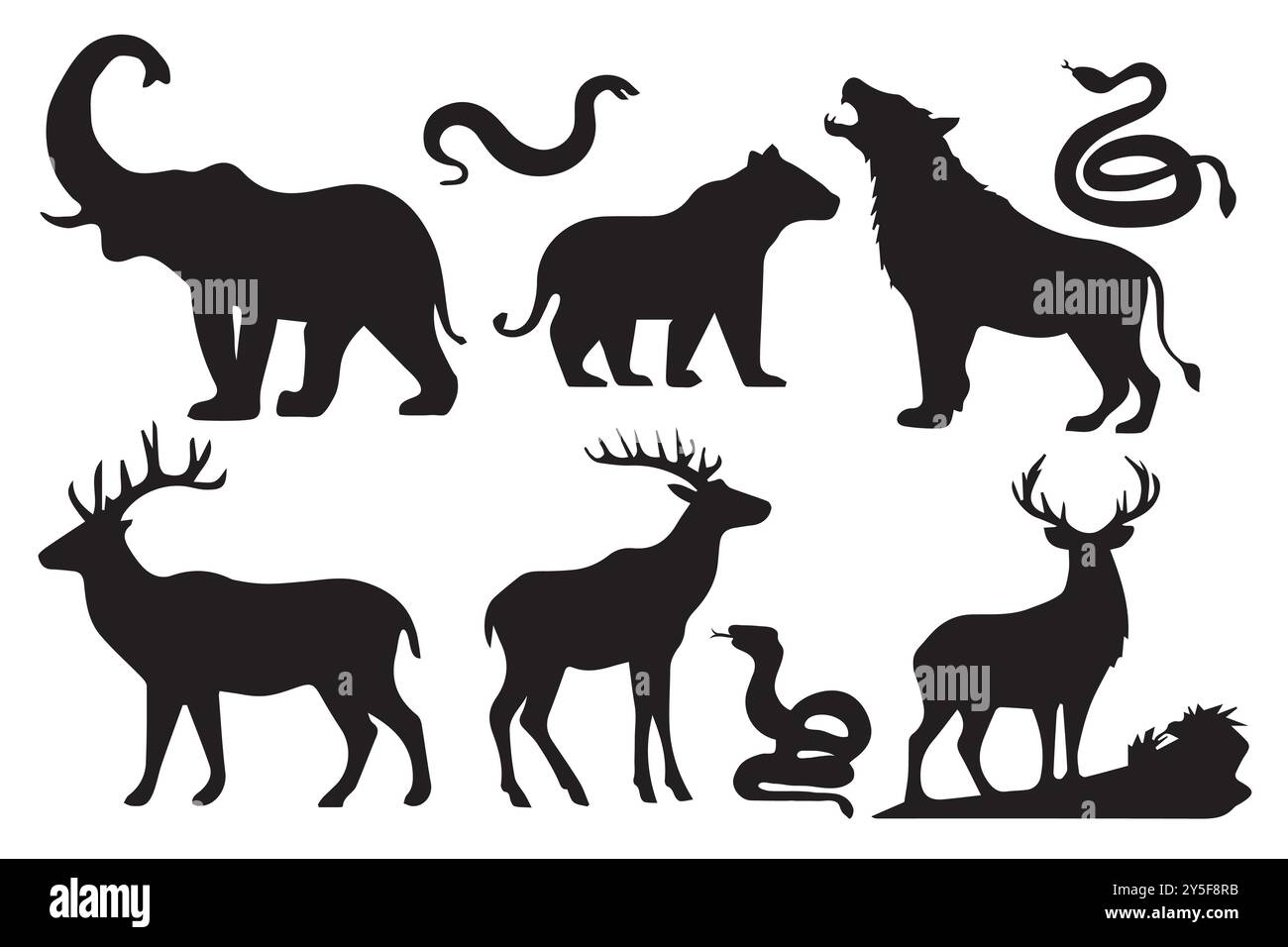 Set of wildlife animals illustration.Vector illustration Stock Vector ...