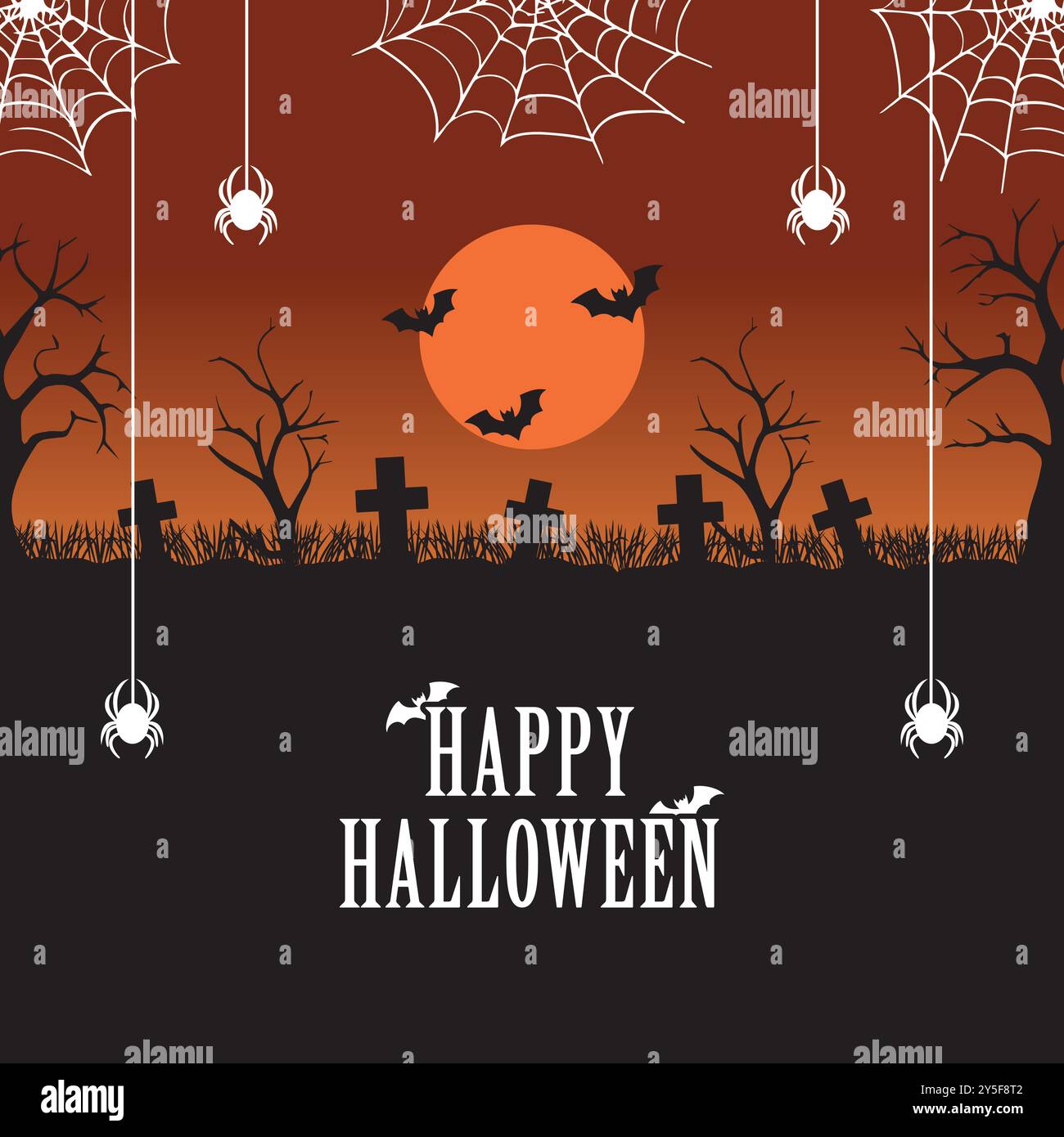 Happy Halloween greeting card background.Vector illustration Stock ...