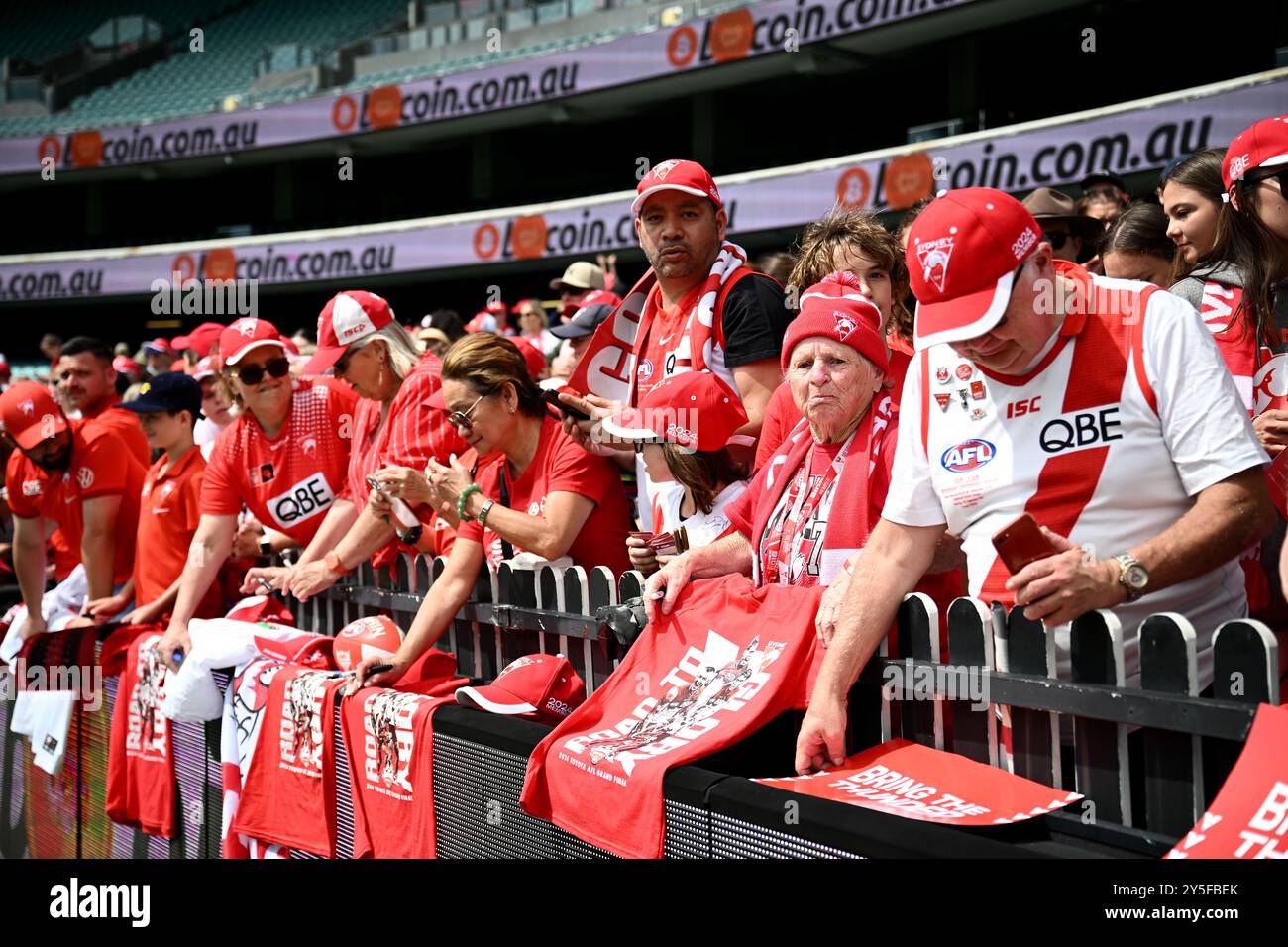 Sydney, Australia. 22nd Sep, 2024. Swans fans during a Sydney Swans AFL ...