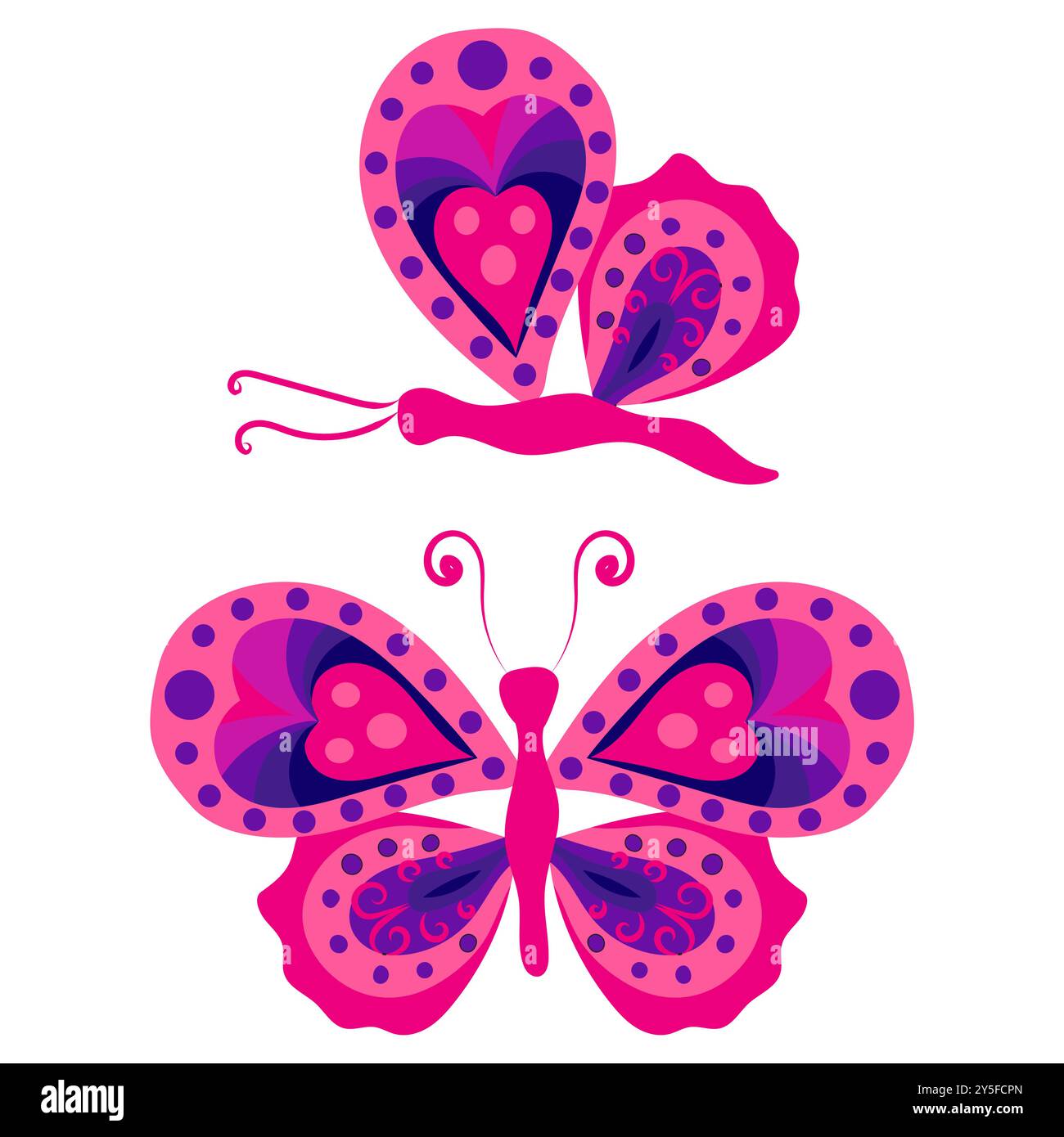 Butterfly with open wings and closed wings. Vector illustration ...